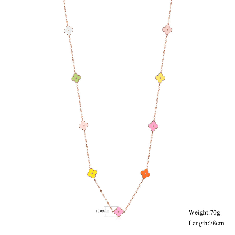 MULTI-COLOR CLOVER CHAIN NECKLACE – Ciunofor