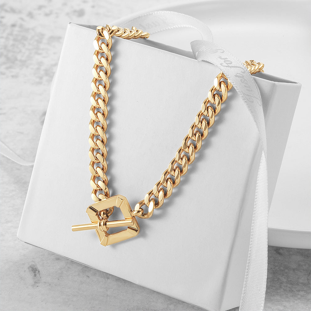 Square Toggle Clasp Chain Necklace – Ciunofor